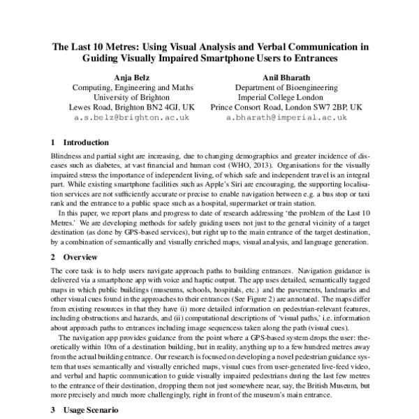 The Last 10 Metres: Using Visual Analysis and Verbal Communication in ...