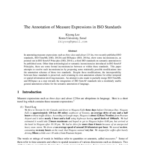 The Annotation of Measure Expressions in ISO Standards - ACL Anthology