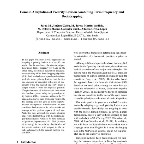 Domain Adaptation of Polarity Lexicon combining Term Frequency and ...