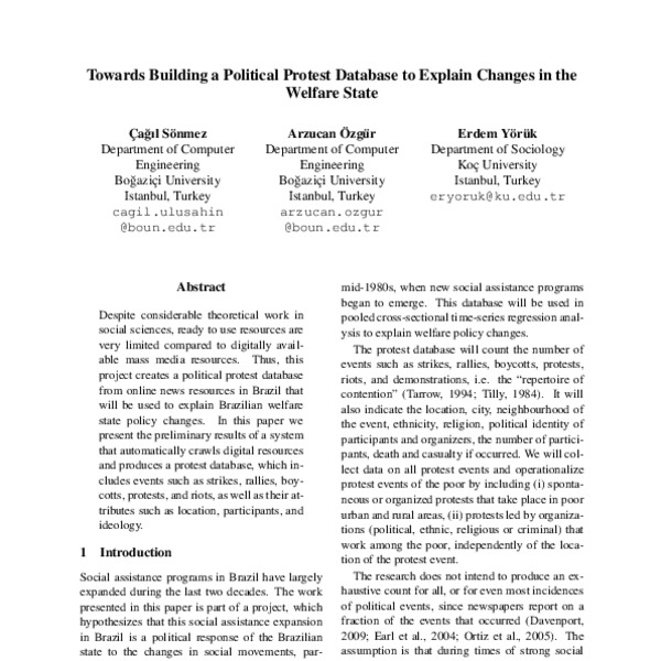 Towards Building a Political Protest Database to Explain Changes in the ...