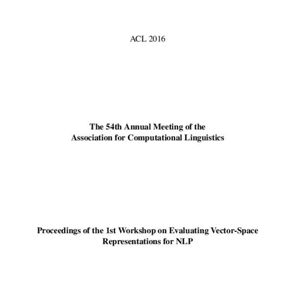 Proceedings of the 1st Workshop on Evaluating Vector-Space ...