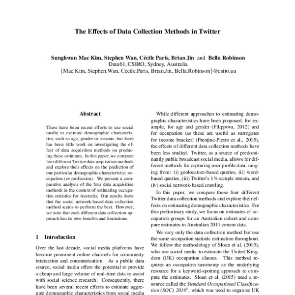 The Effects of Data Collection Methods in Twitter - ACL Anthology