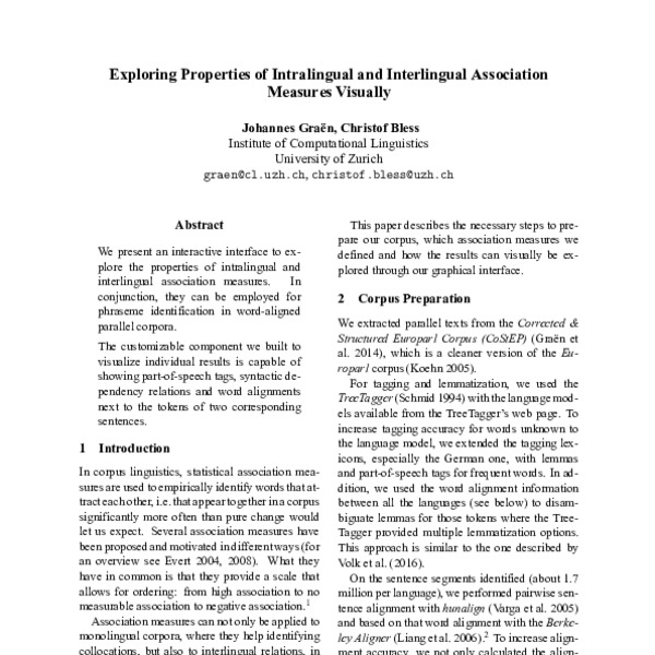 Exploring Properties of Intralingual and Interlingual Association ...