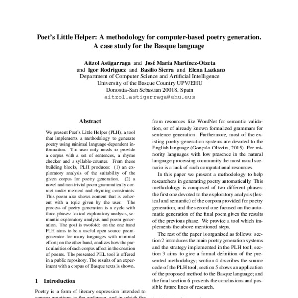 Poet’s Little Helper: A methodology for computer-based poetry ...