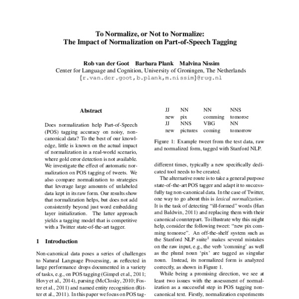 To normalize, or not to normalize: The impact of normalization on Part ...