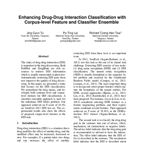 Enhancing Drug-Drug Interaction Classification with Corpus-level ...