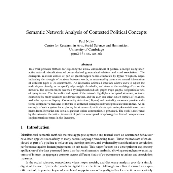 Network Visualisations for Exploring Political Concepts - ACL Anthology