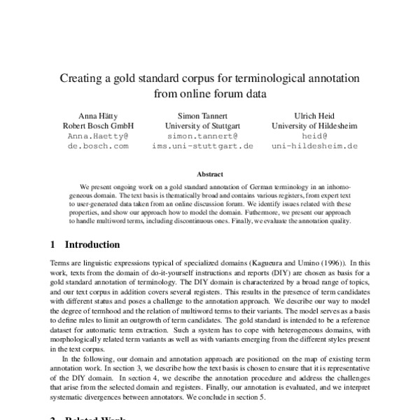 Creating a gold standard corpus for terminological annotation from ...