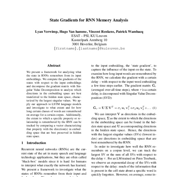 State Gradients for RNN Memory Analysis - ACL Anthology
