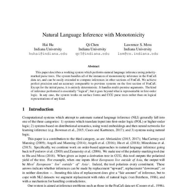 Natural Language Inference with Monotonicity - ACL Anthology