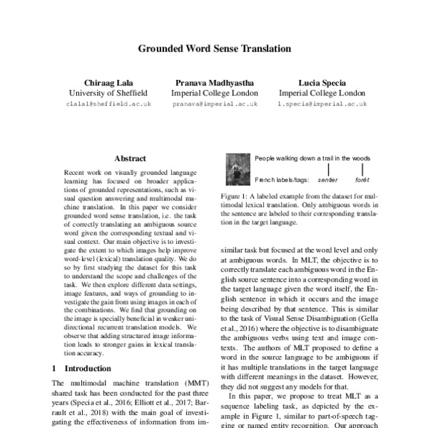 Grounded Word Sense Translation - ACL Anthology