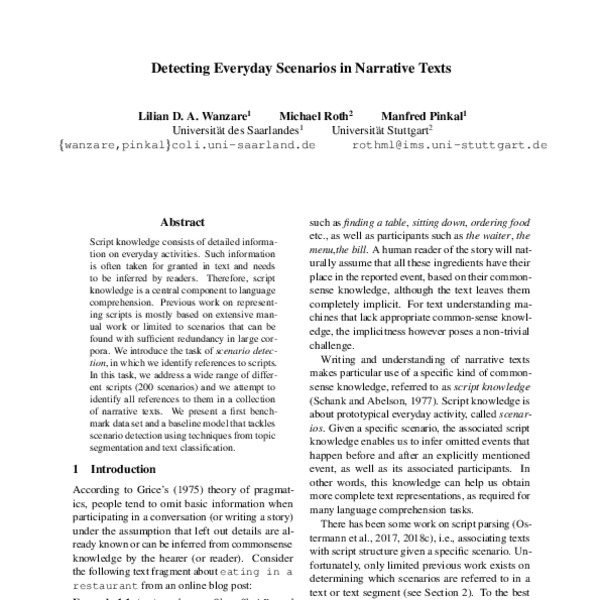 Detecting Everyday Scenarios in Narrative Texts - ACL Anthology