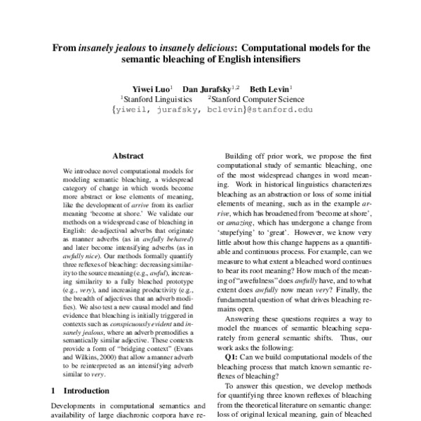 From Insanely Jealous to Insanely Delicious: Computational Models for ...
