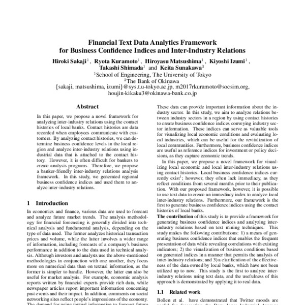 Financial Text Data Analytics Framework for Business Confidence Indices ...