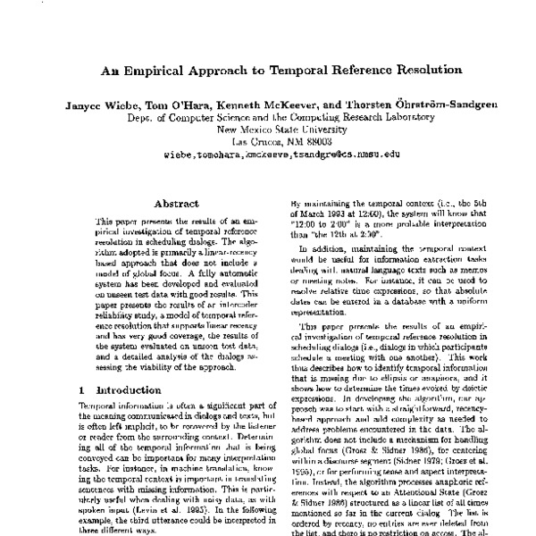 An Empirical Approach to Temporal Reference Resolution - ACL Anthology